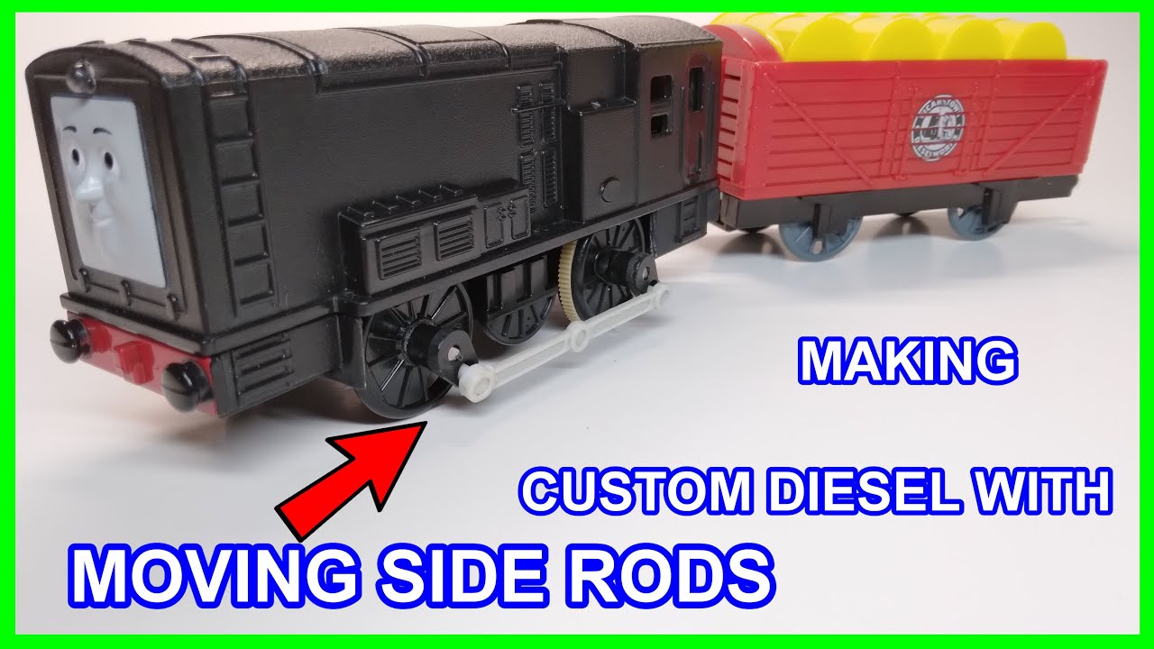 Trackmaster making a custom Diesel with moving side rods - YouTube