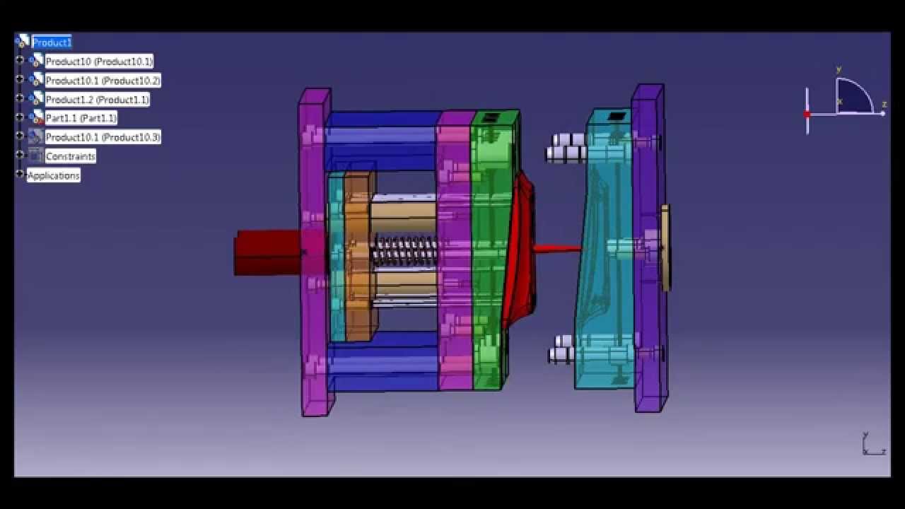 catia simulation the mold||mô phỏng chuyển động của khuôn||tháo lắp ...