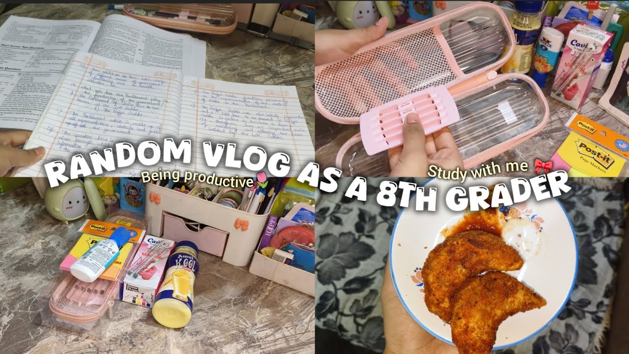 A random study vlog🌷🖇️🎒 #8thgrader #productivestudyroutine #studyvlog #randomstudyvlog # ...