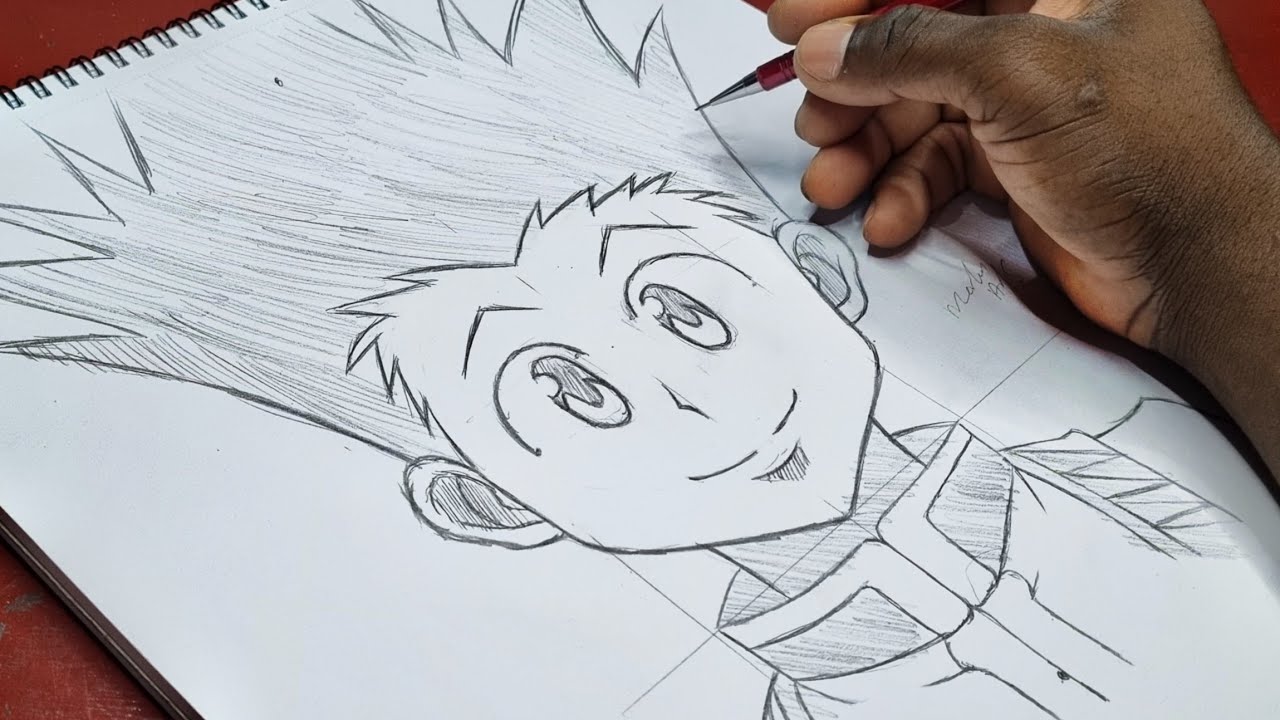Easy anime drawing : How to Gon Freecss very easy - YouTube
