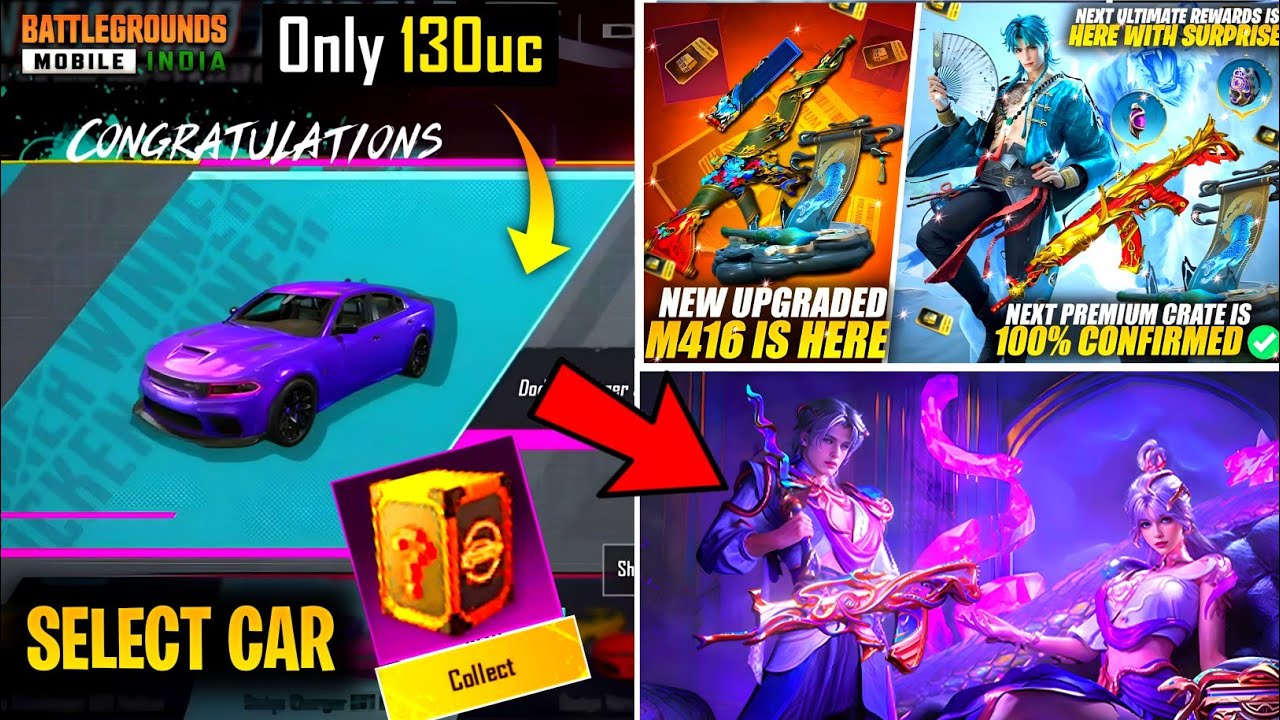 BGMI 130UC DODGE CAR | BGMI 3.6 UPDATE WHEN | BGMI NEXT ULTIMATE SPIN ...