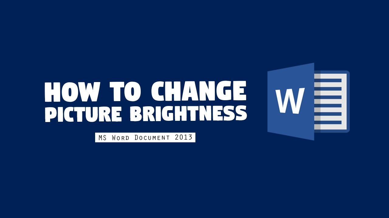 How to Change a Picture Brightness and Contrast in MS Word 2013?? || MS ...