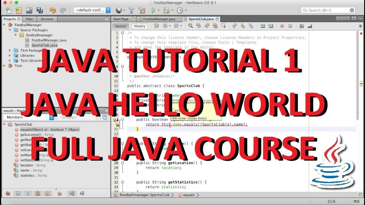 Lecture 1 Java Hello World Intro To Java Programming From Beginner