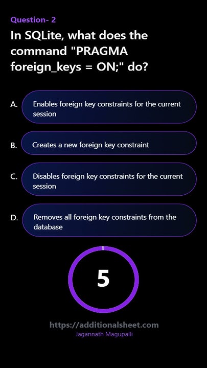 In SQLite what does the command PRAGMA foreign keys ON do - YouTube