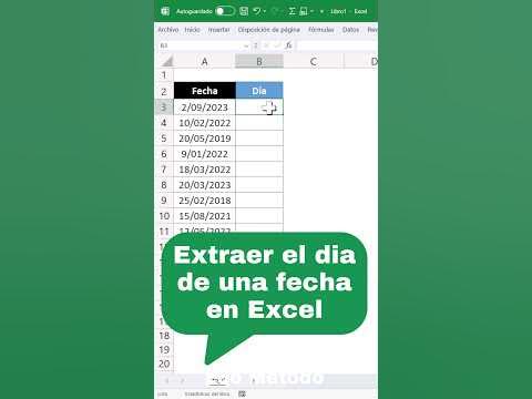 Extraer el DÍA de una fecha en Excel (FUNCIÓN TEXTO) #excel #microsoftexcel #exceltips - YouTube