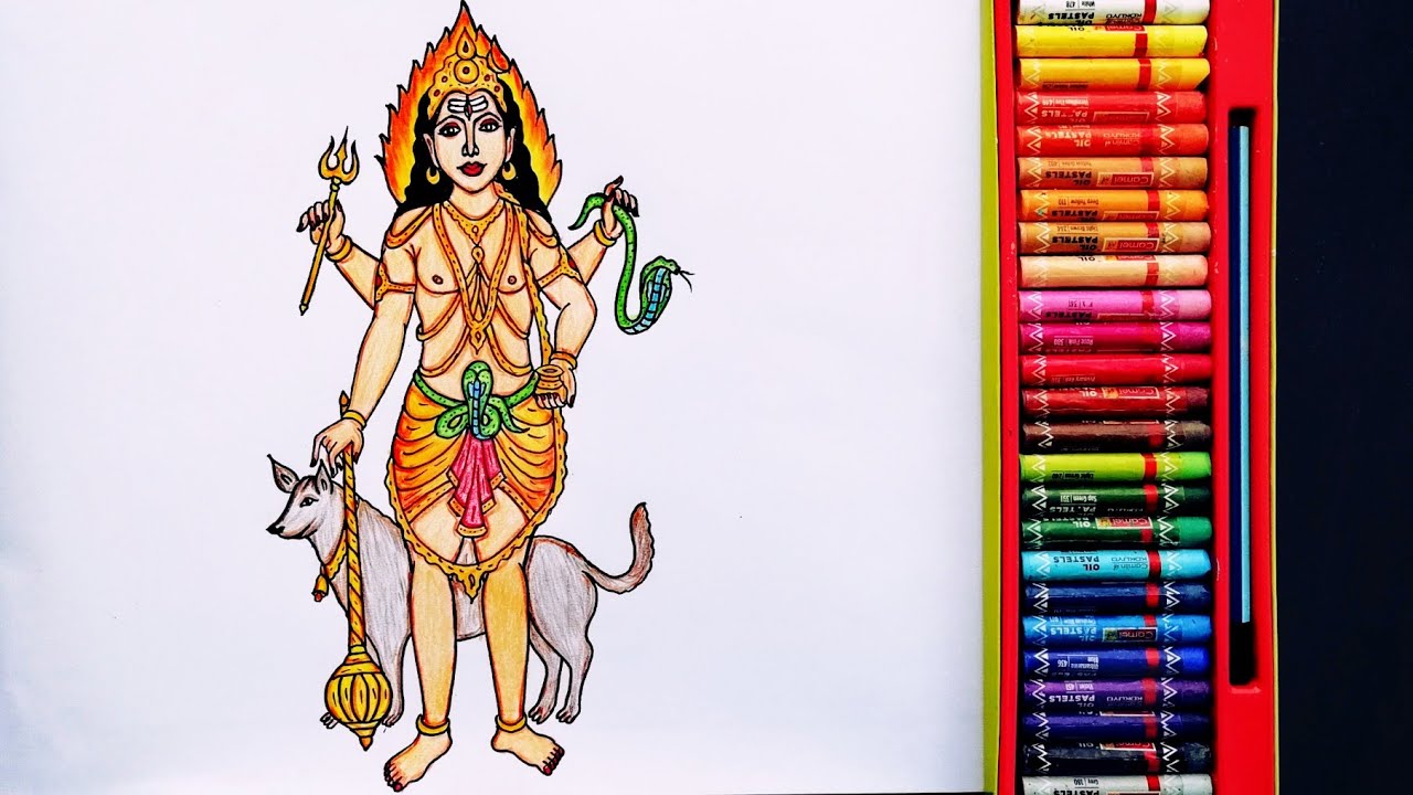 How to Draw Kal Bhairav Step By Step | Painting Of Kal Bhairav Ashtami ...