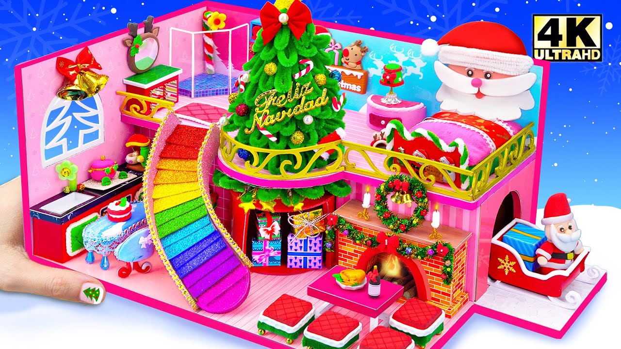 How To Make Santa House has Christmas Tree, Sleigh & Bunk Bed by ...