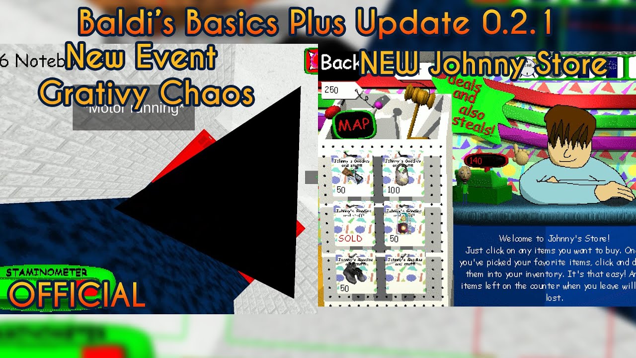 New Johnny's Store | Baldi's Basics Plus Update 0.2.1 [OFFICIAL] - YouTube