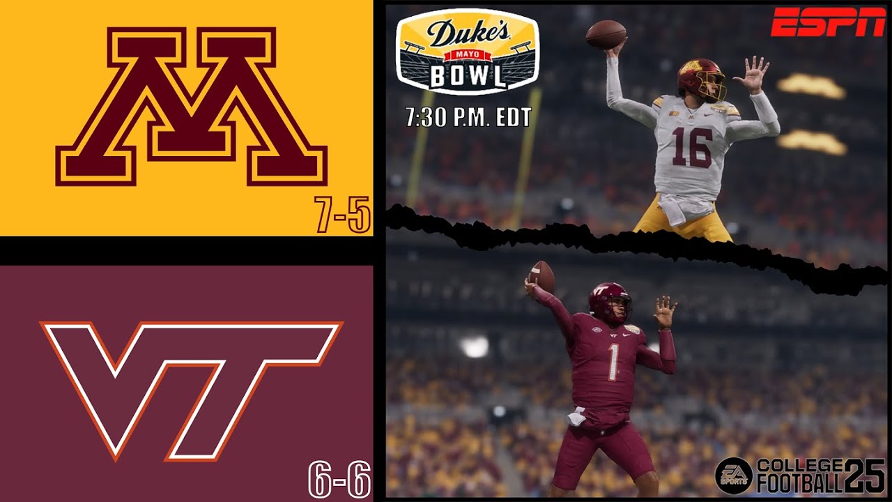Minnesota vs. Virginia Tech | 2024 Duke's Mayo Bowl | College Football ...
