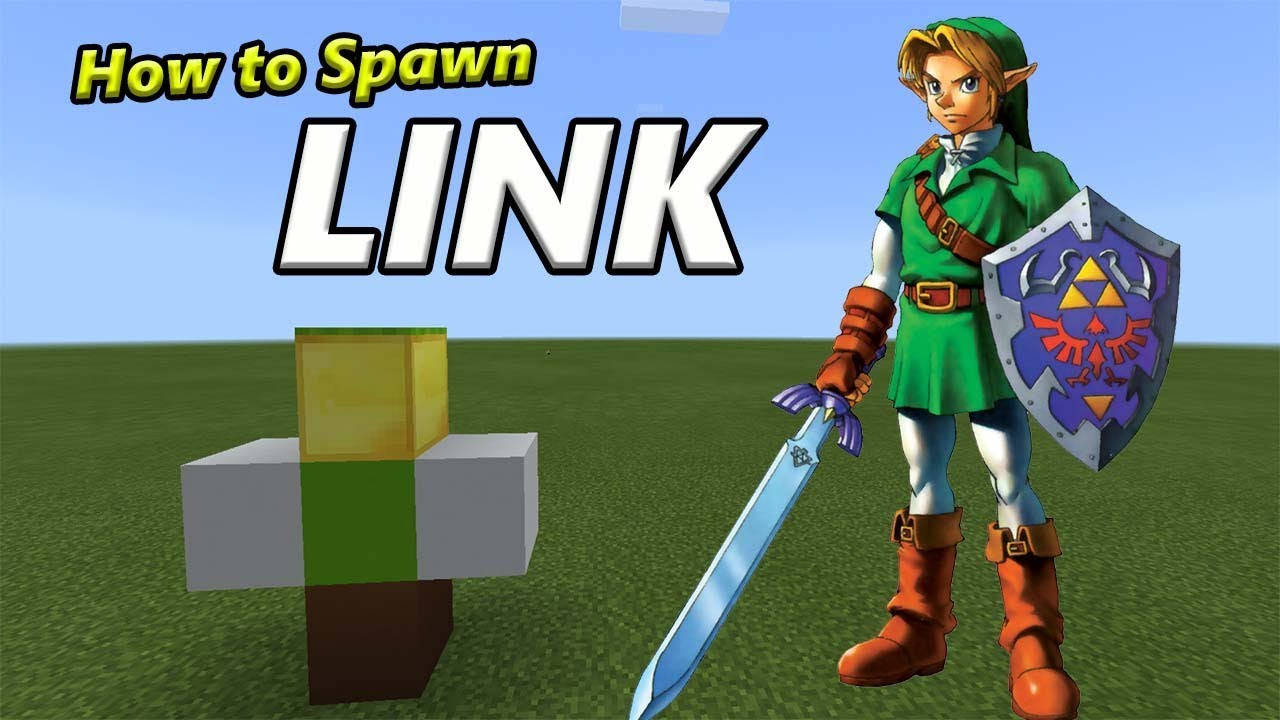 How to Spawn LINK | Minecraft PE Legend of Zelda Addon - YouTube