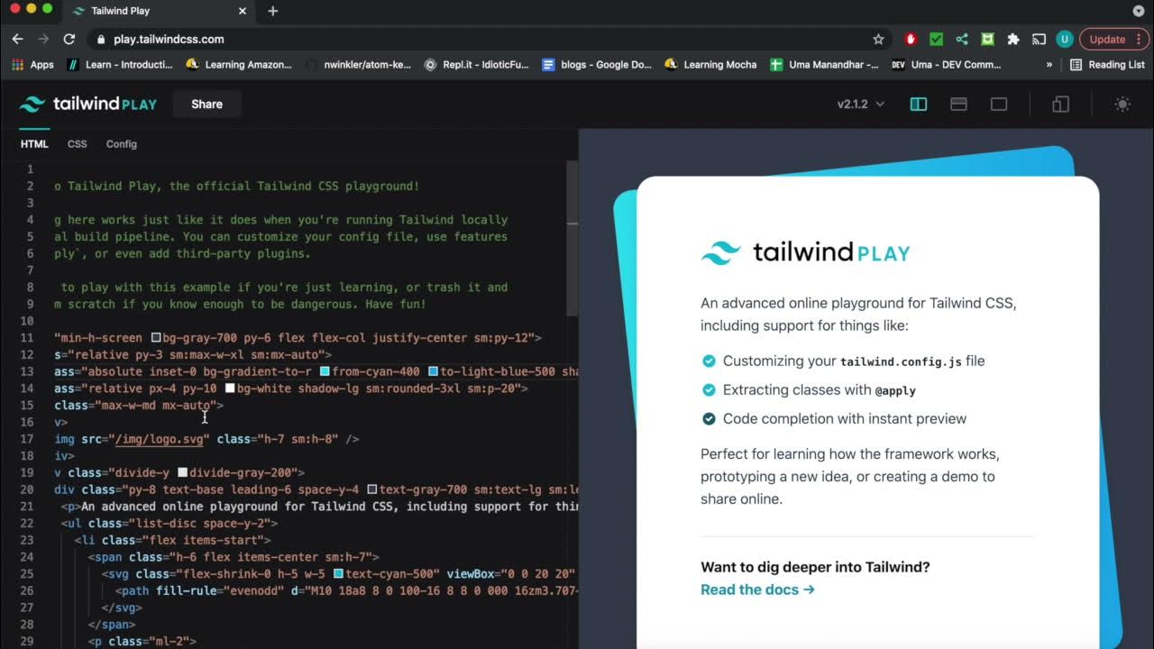 Tailwind CSS Playground - YouTube