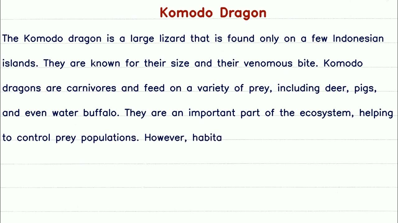 Short Paragraph on Komodo Dragon - YouTube