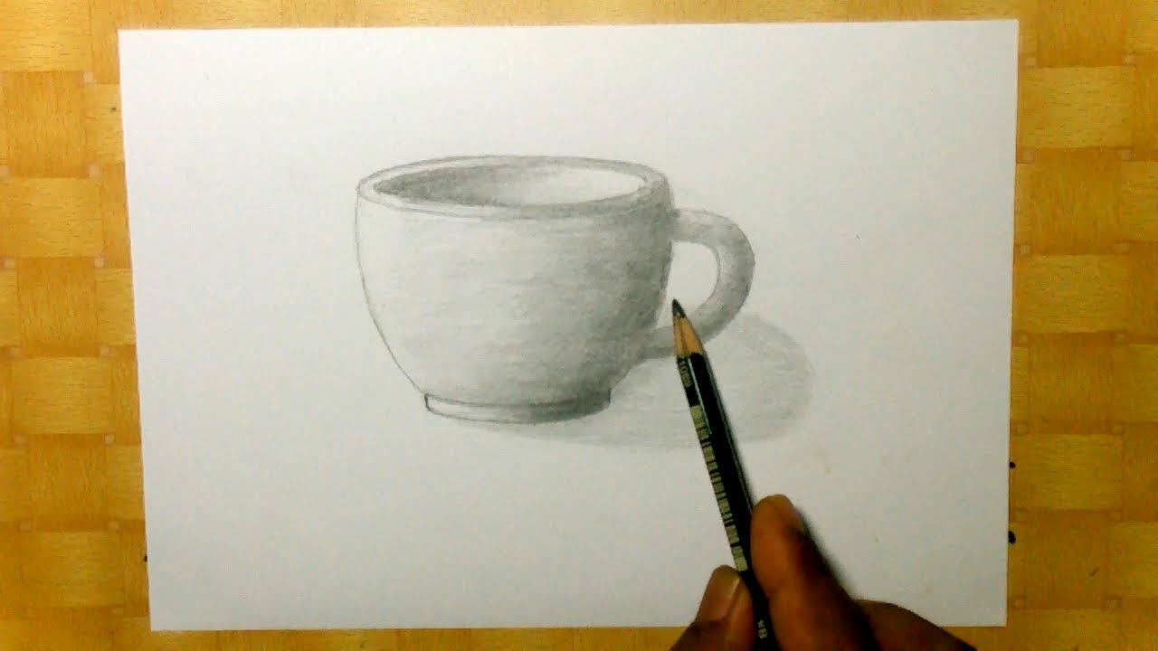 Cara Menggambar Model Alam Benda Cangkir - Menggambar Cangkir Teknik ...