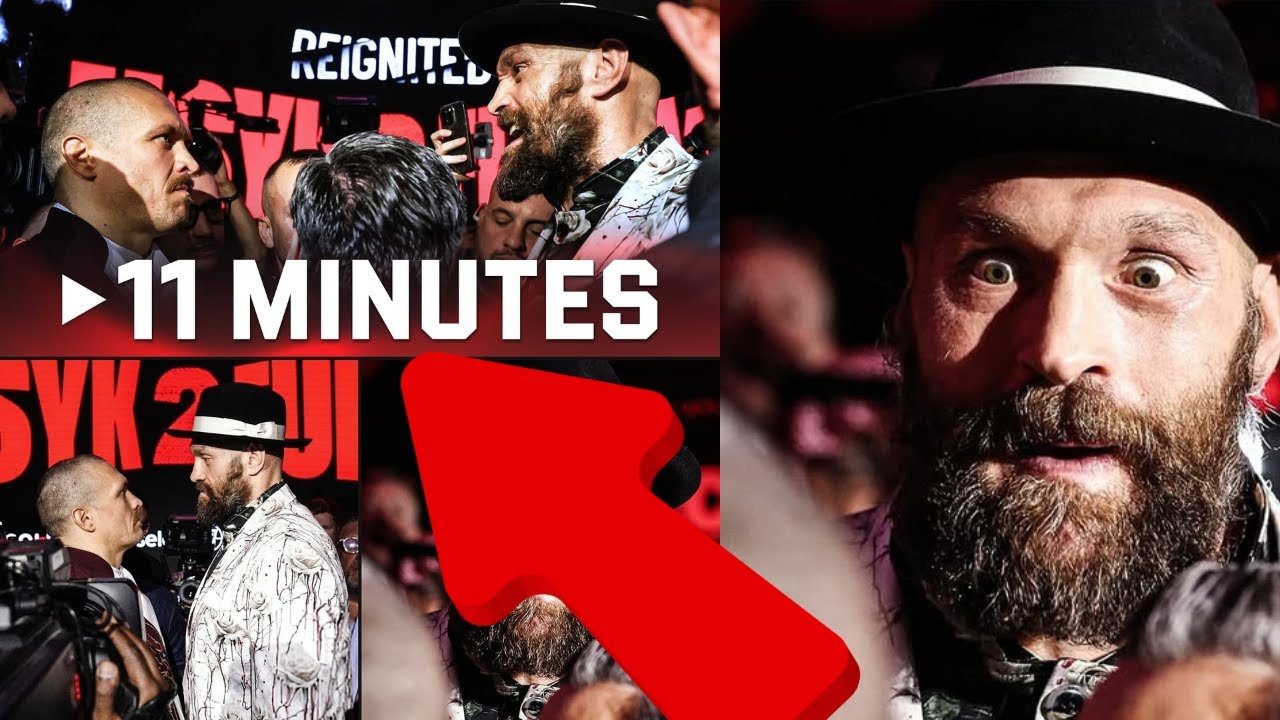 Tyson Fury & Usyk Set The WORLD RECORD For Longest FACE OFF - YouTube