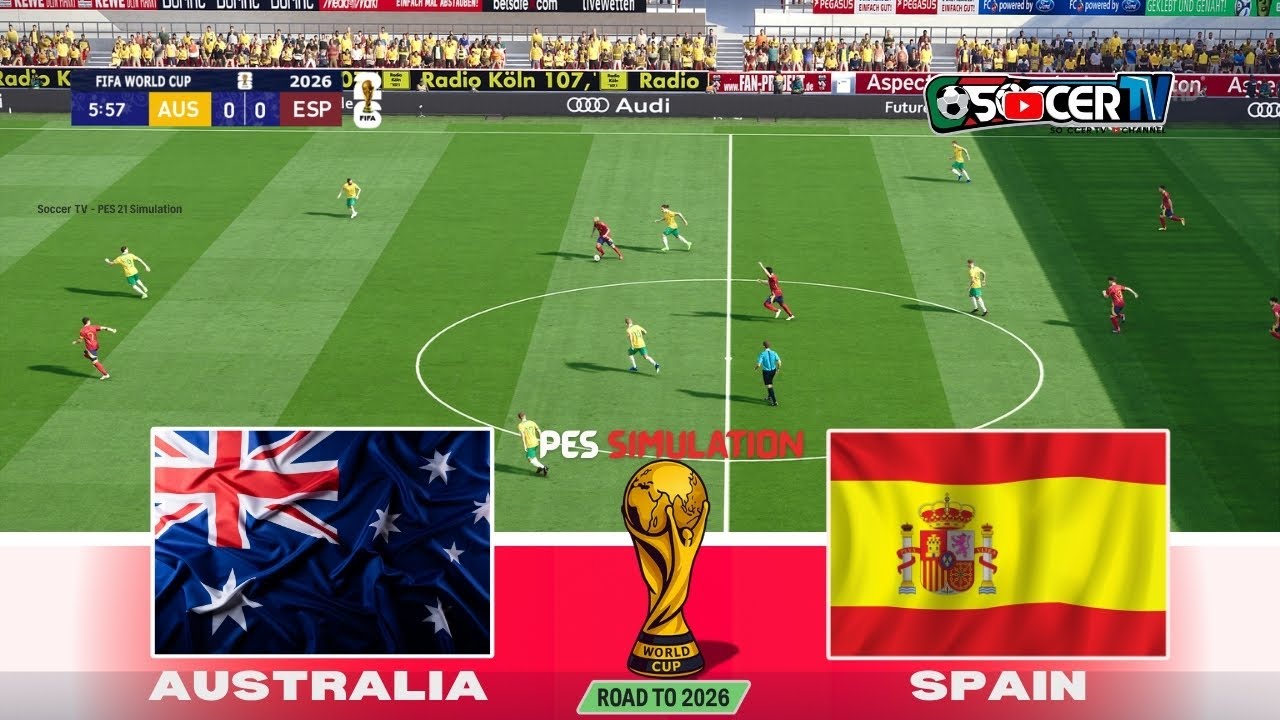 Australia vs Spain - FIFA World Cup 2026 | Full Match Simulation | PES ...
