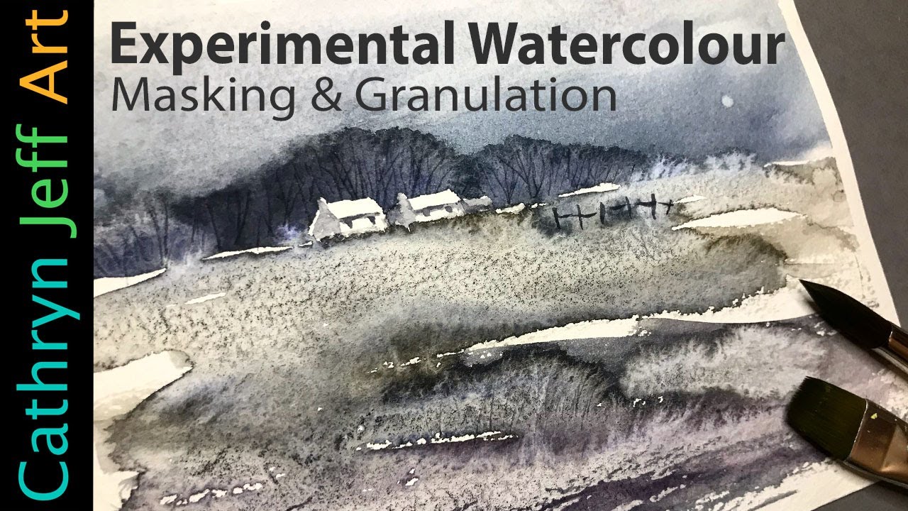 Experimental Watercolour using Masking & Granulation Fluids - YouTube