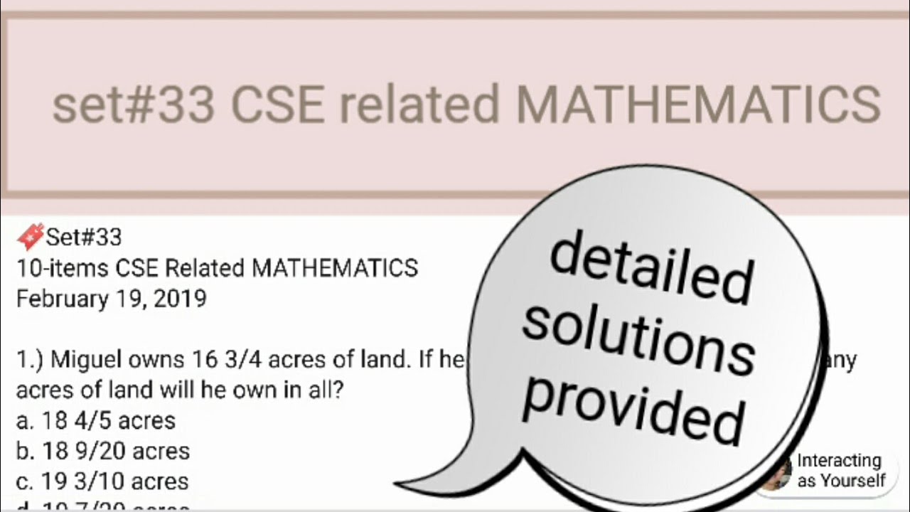 Set#33 CSE related MATH quiz [LET MATH] - YouTube