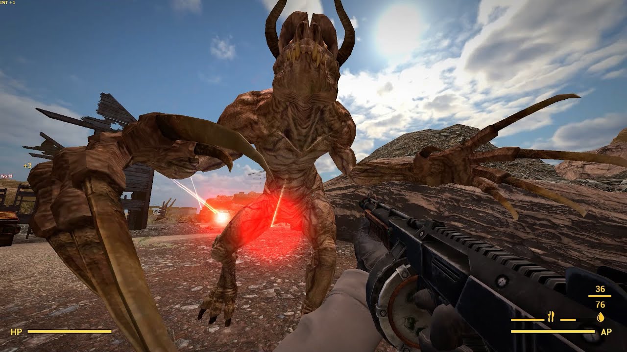 You Can Fight Wild Deathclaws in Fallout New Vegas Online - YouTube