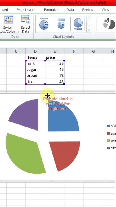 MS Excel tutorial for beginners plotting pie chart - YouTube