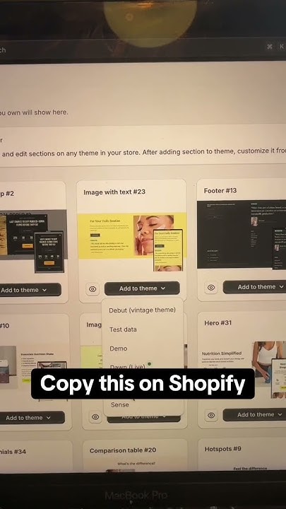 Custom image with text for any Shopify theme with the section store app #shopify #shopifytips ...