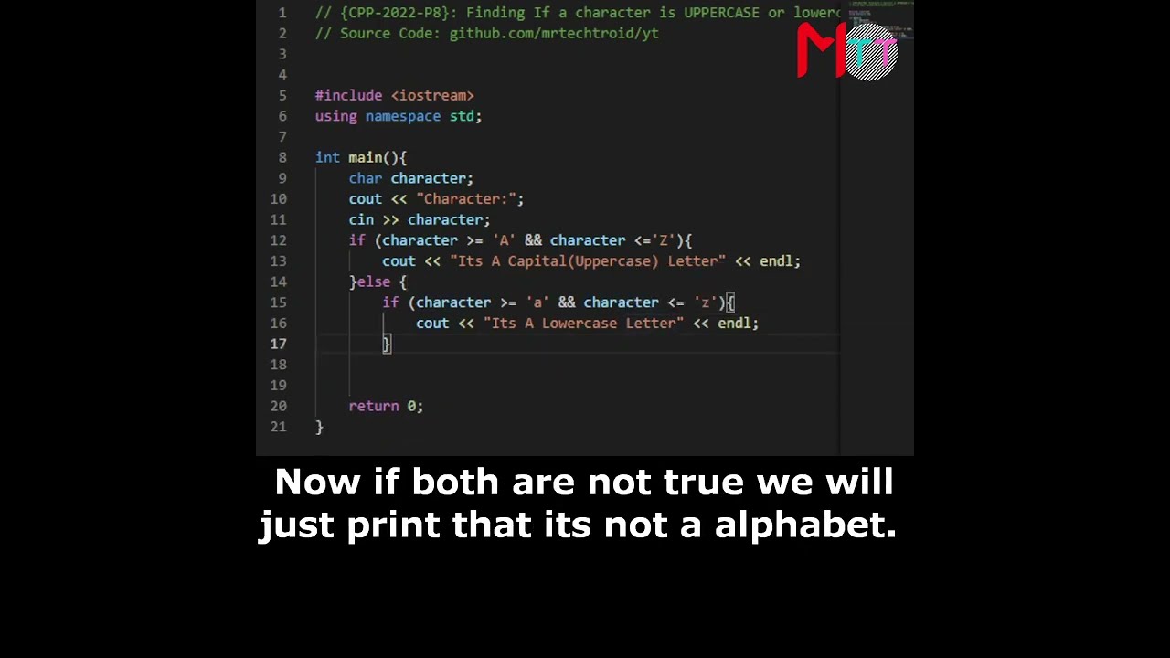 Check If Letter Is Uppercase Lowercase In C Shorts YouTube Check If Letter Is Uppercase Lowercase In C Shorts YouTube