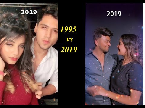 1995  Vs  2019  tik tok new trending video || tik tok india  || mere mehboob qayamat hogi video