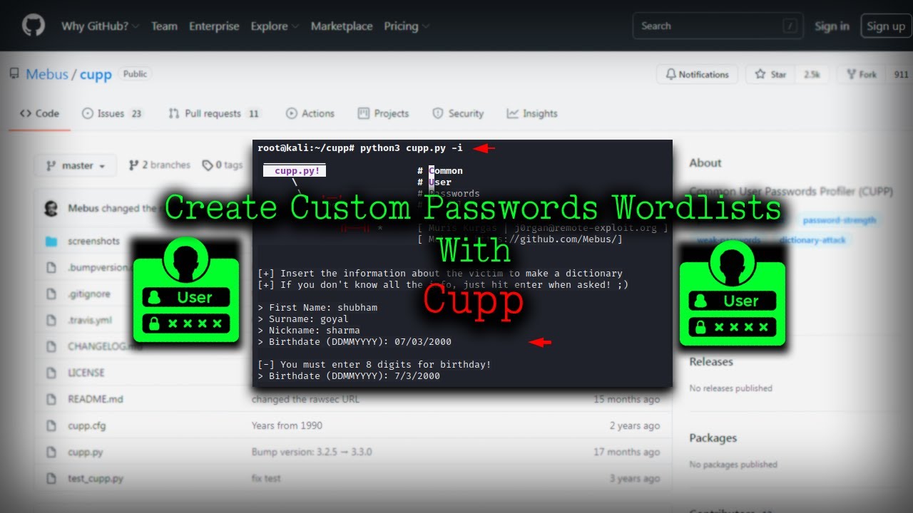 How Hackers can guess your passwords – Common User Passwords Profiler ...