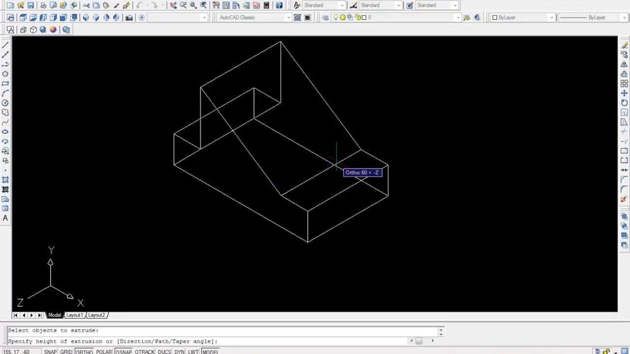 Isometric Projection using autoCAD Example 3 - YouTube