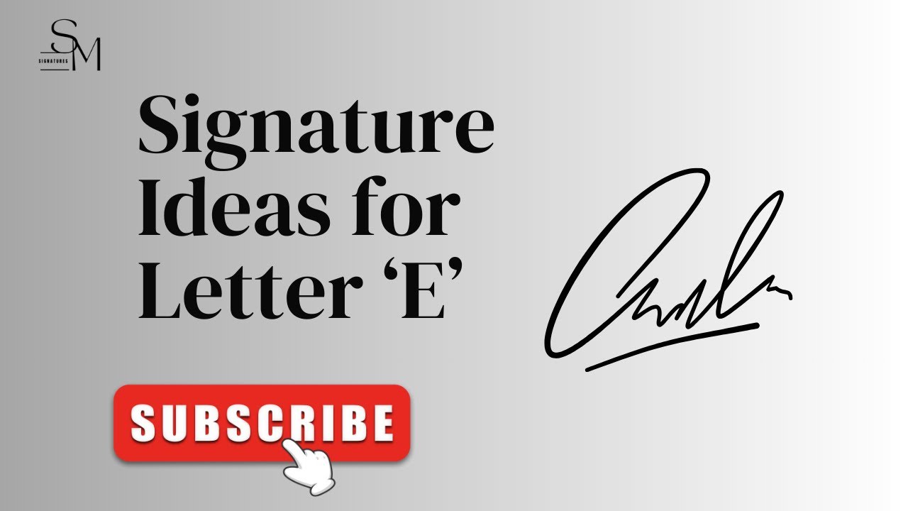 E Letter Simple Signatures ideas for Beginner - YouTube