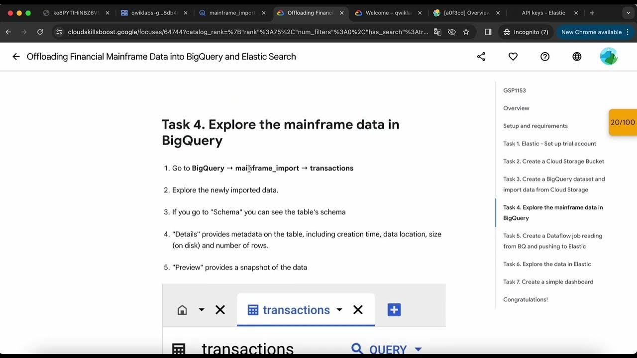 Offloading Financial Mainframe Data into BigQuery and Elastic Search | GSP1153 - YouTube