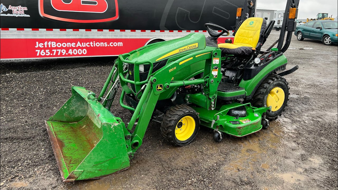 Lot 1227 - John Deere 1025R Loader Tractor With Mower Deck - YouTube