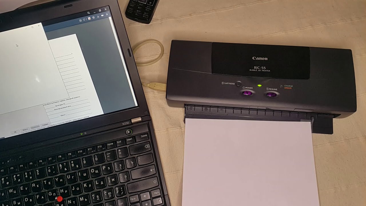 Canon BJC-55 and Windows 10, mobile inject printer - YouTube