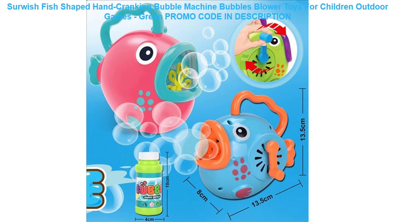 Cheap Surwish Fish Shaped Hand-Cranking Bubble Machine Bubbles Blower ...