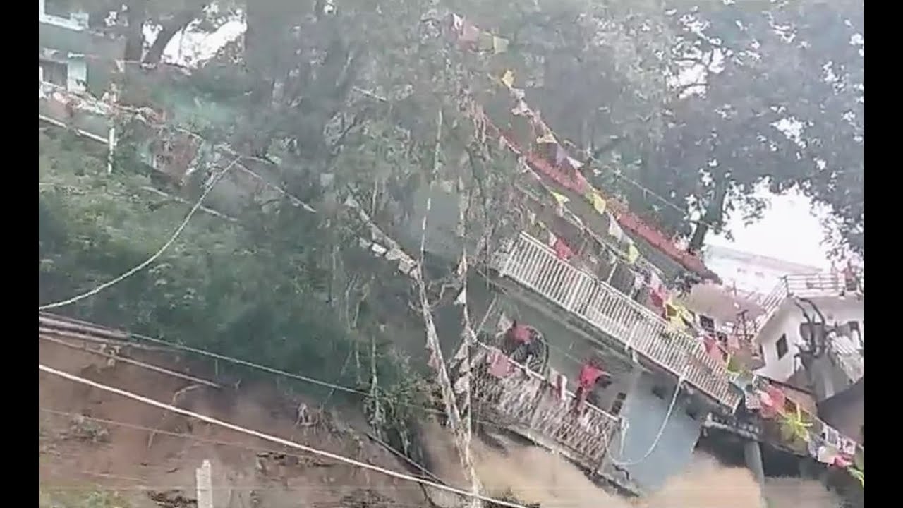 2 Storey House Collapses Due To Landslide In Uttarakhand - YouTube