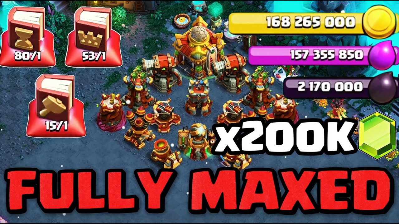 I MAXED TOWN HALL 16 with 200K GEMS in 26 MINUTES!!! UPGRADE & GEMMING ...