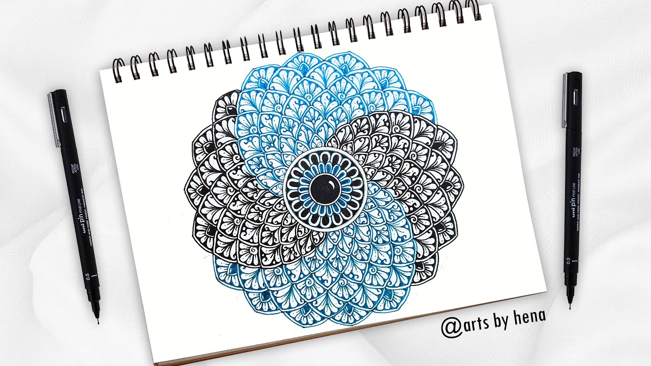How To Draw Colored Pens Mandala Art For Beginners 🌟🌟|| Mandala art ...