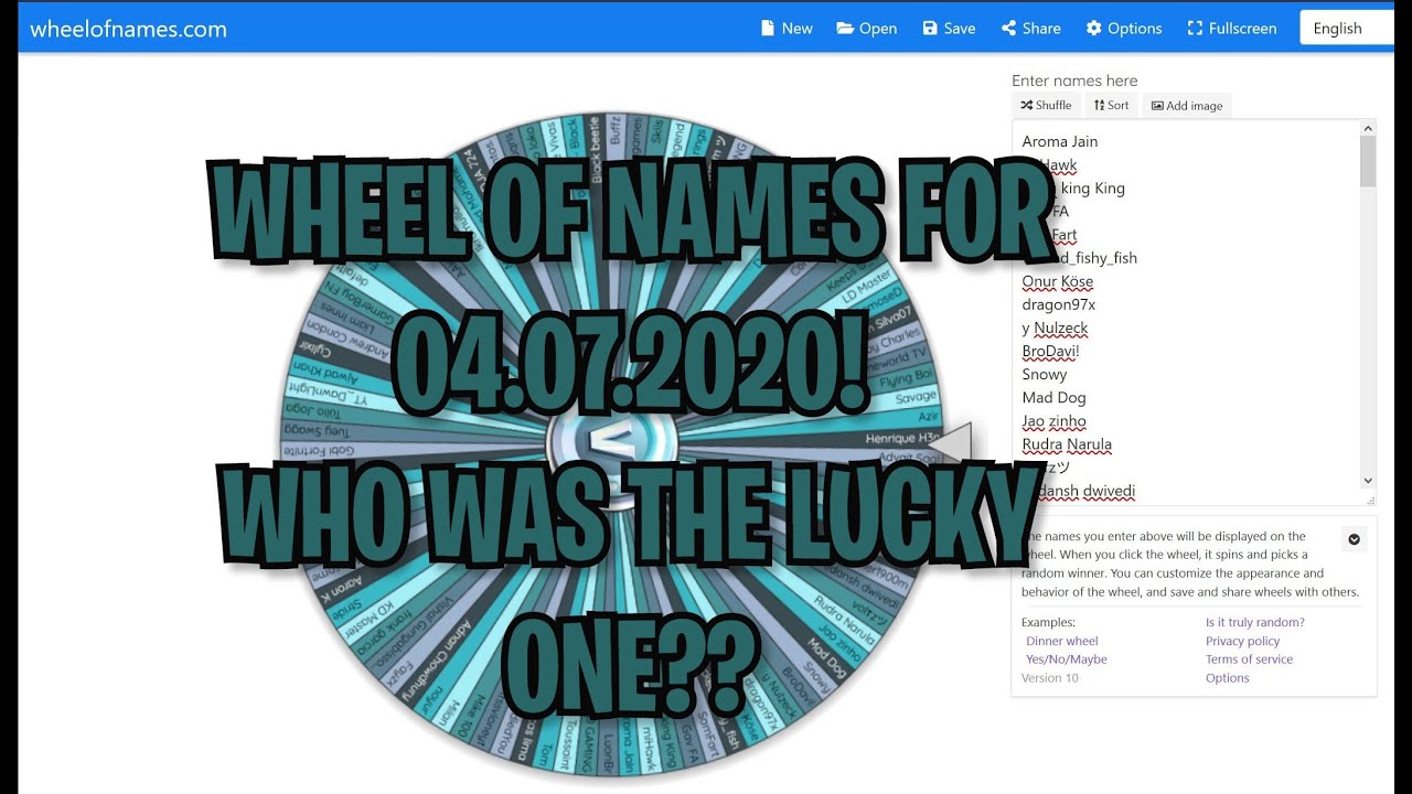 WHEEL OF NAMES FOR 04.07.2020 FORTNITE ITEM SHOP.. watch to see who won ...