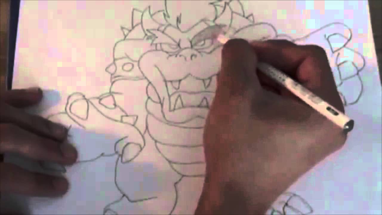 Browser from Super Mario - Speed drawing - YouTube