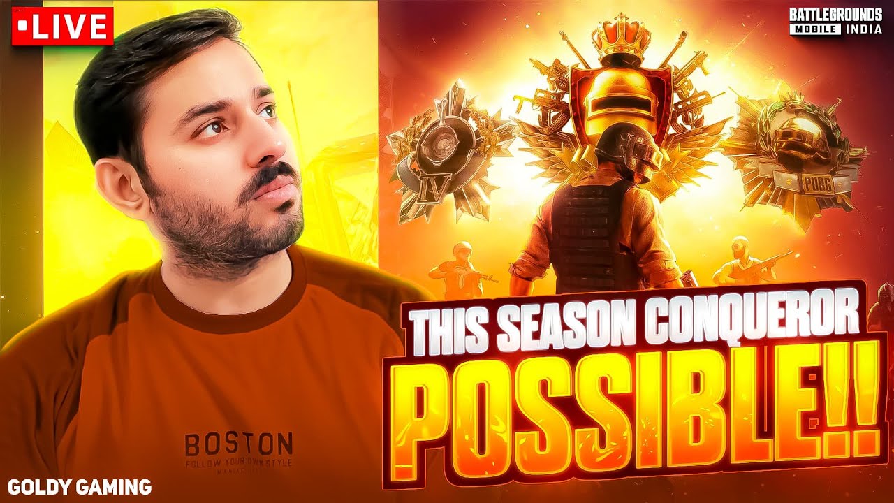 🔴LIVE - GOLDY -GOLDY IS BACK AGAIN FOR CONQUEROR| #BGMI LIVE | GOLDY ...