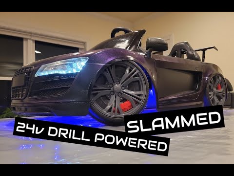 Cordless drill swapped, slammed, super fast power wheels. Because why ...
