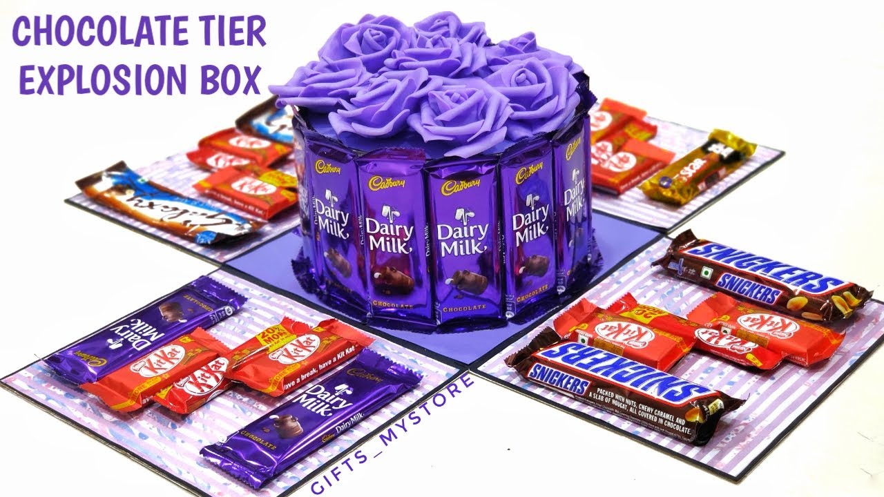 CHOCOLATE TIER EXPLOSION BOX - YouTube