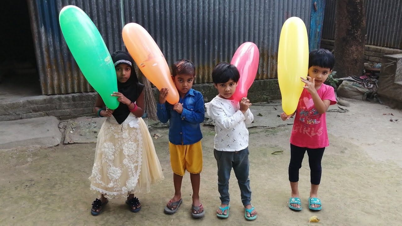 Outdoor balloon fun and colors learn for kids Part 3 - YouTube