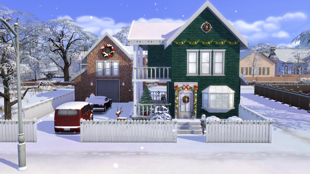 CHRISTMAS HOUSE | The Sims 4 | Speed Build | NO CC + GIVEAWAY WINNER ...