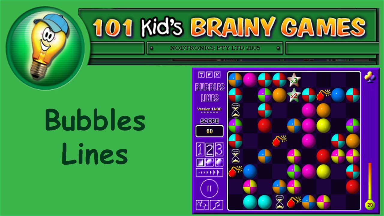 101 Kid's Brainy Games - Bubbles Lines - YouTube