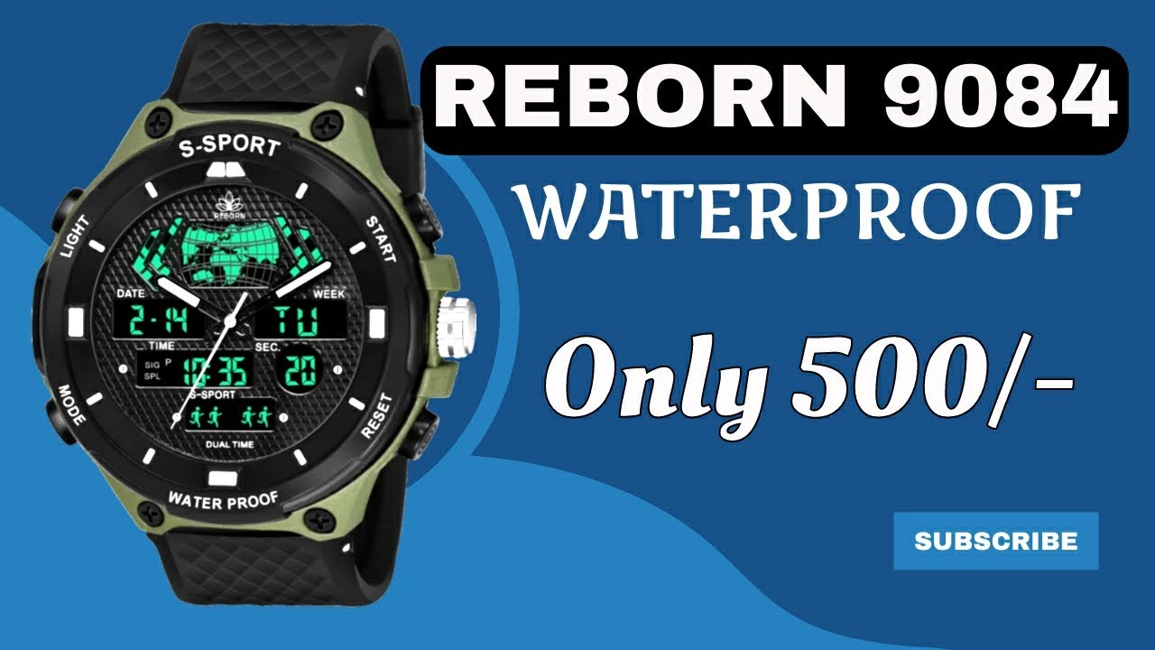 Reborn 9084 Water-Proof Watch 🔥 Digital + Analog 🔥 Unboxing and Details ...