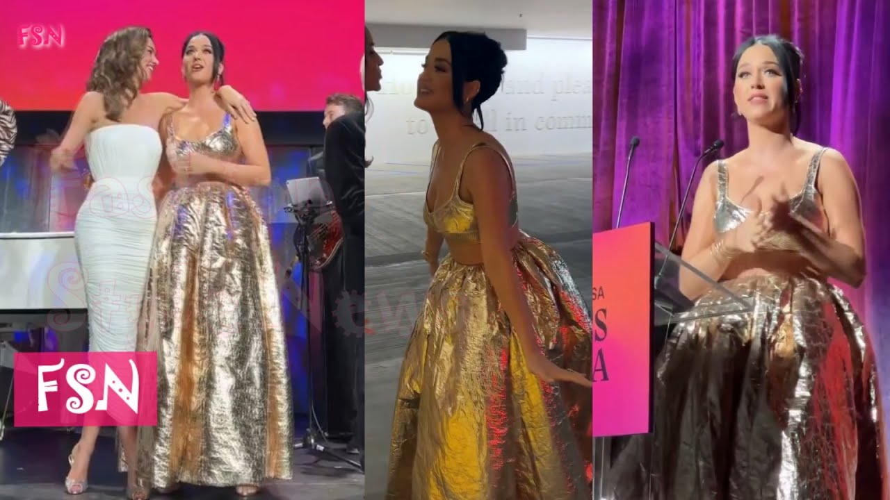 Katy Perry bold and extravagant in a $1,850 Coaster Foil Maxi Skirt and ...