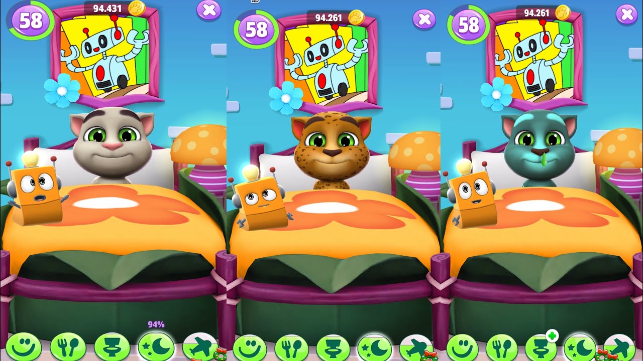 My talking tom 2 white fur Vs jaguar fur Vs Fairy glow fur | My talking ...