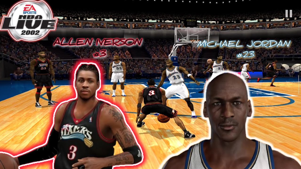 NBA LIVE 2002- ALLEN IVERSON VS MICHAEL JORDAN 👀🔥🔥🔥 - YouTube