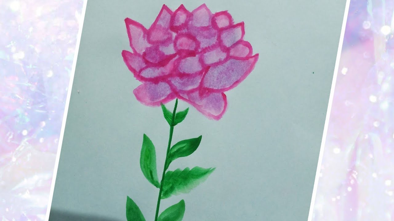 Draw Rose with water color | Water color drawing | How to paint with ...