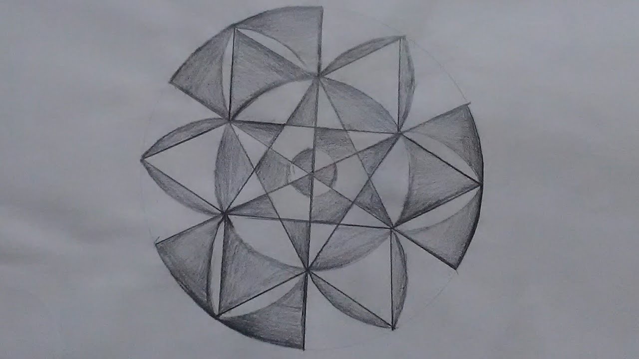 How to draw design using geometrical shape step by step - YouTube